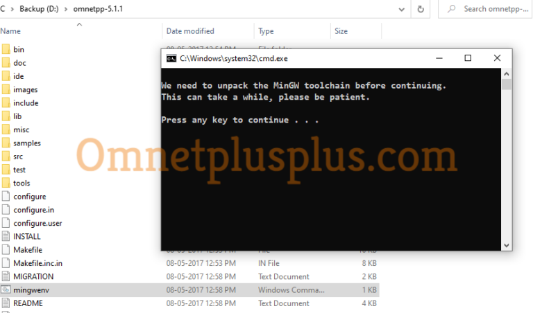 Processes of Installing OMNeT++ in Windows